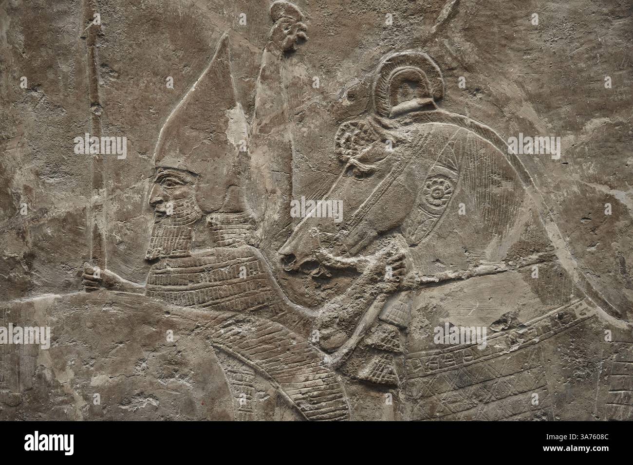 Assyrian bas relief sculpture panel showing Assyrian soldiers ...