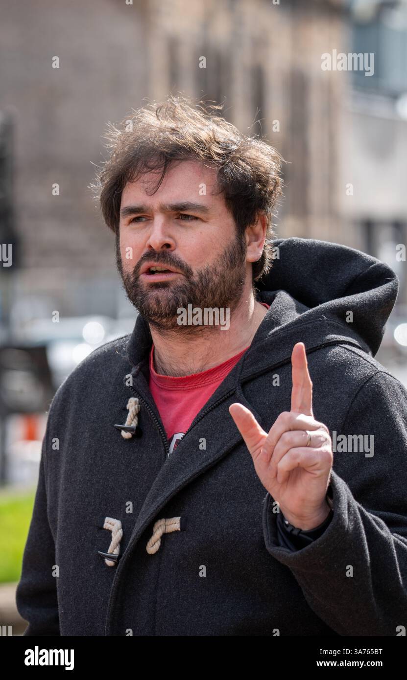 Glasgow Scotland, UK. 26th Mar, 2025. Protesters gather outside the MOD ...