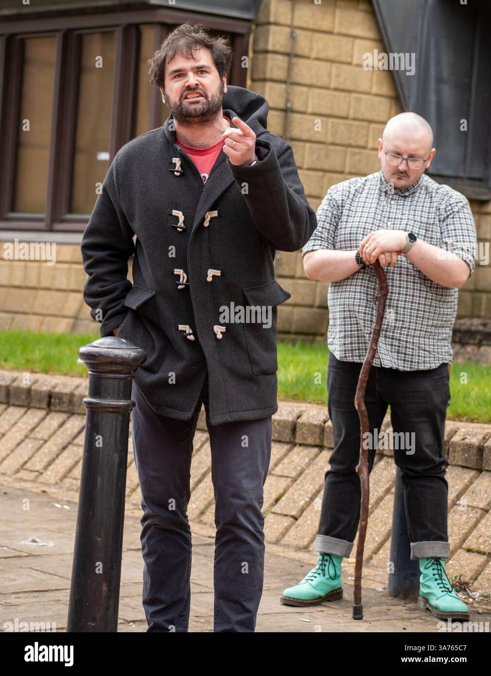 Glasgow Scotland UK. 26 March 2025. Protesters gather outside the MOD ...