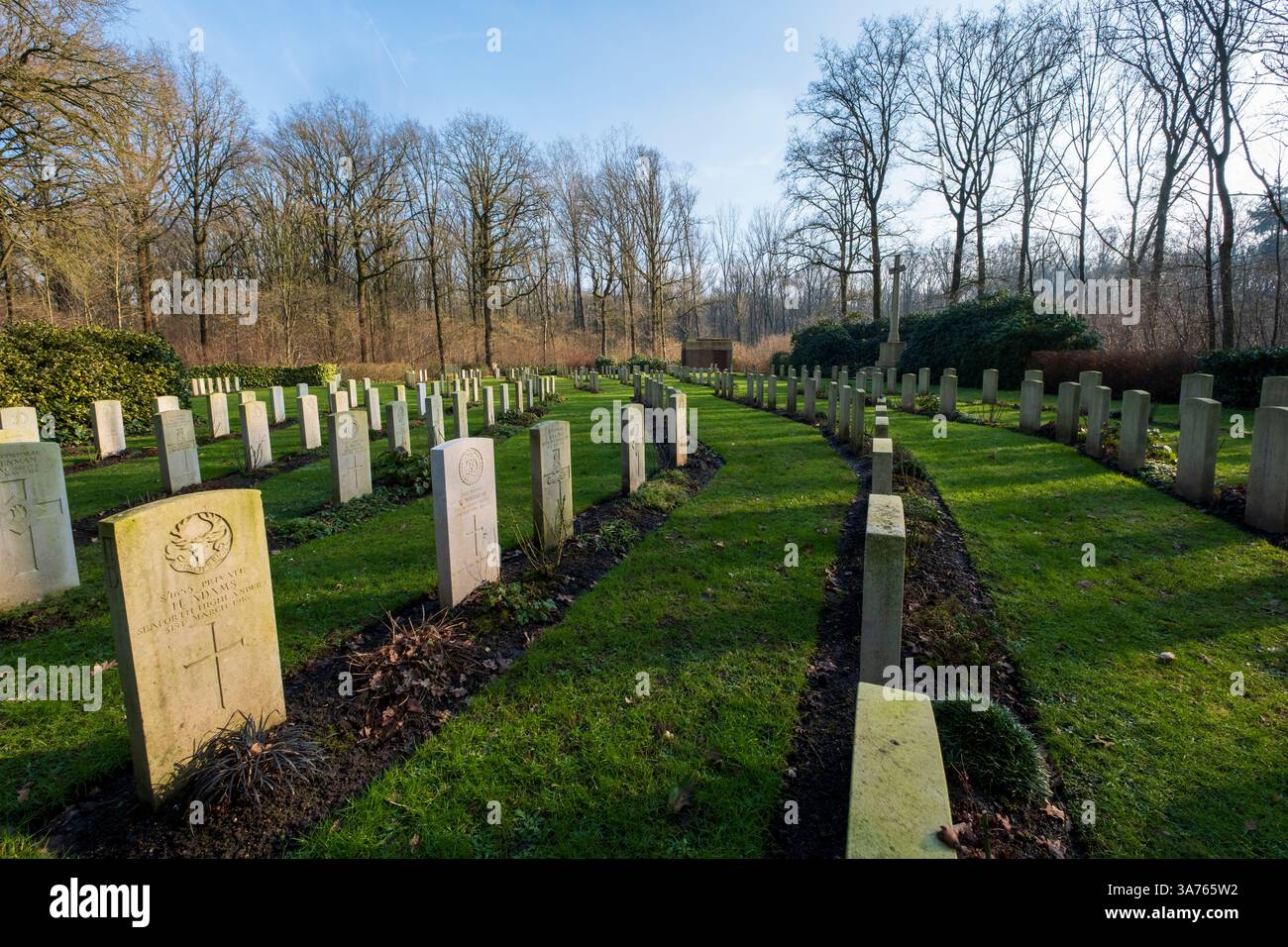 British war graves in Rifle House Cemetery, Ploegsteert Wood, Ypres ...