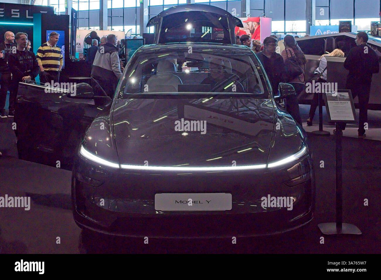 Pasila, Helsinki, Finland – March 14. 2025: Tesla Model Y electric car ...