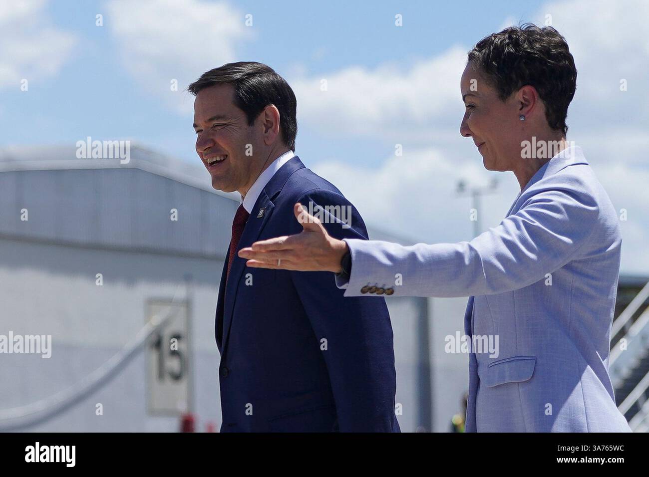 U.S. Secretary of State Marco Rubio arrives at Norman Manley ...