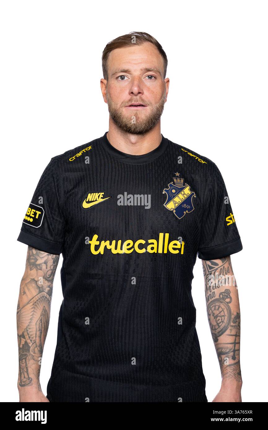 Stockholm, Sverige. 26th Mar, 2025. 250326 John Guidetti poserar för ...