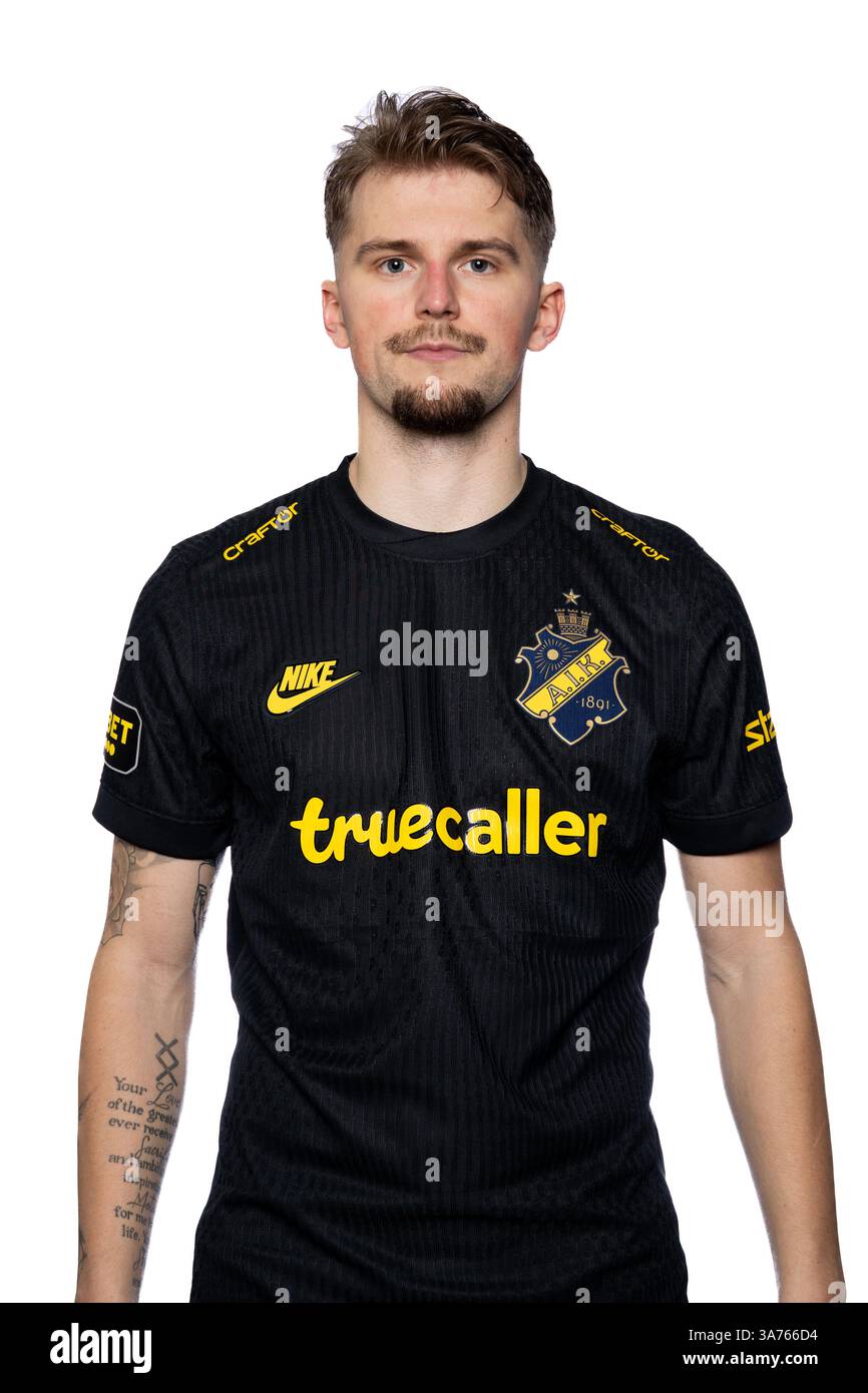 Stockholm, Sverige. 26th Mar, 2025. 250326 William Hofvander poserar ...