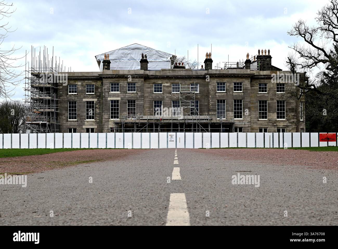 Around the UK - Haigh Hall, Wigan with coverings removed Stock Photo ...