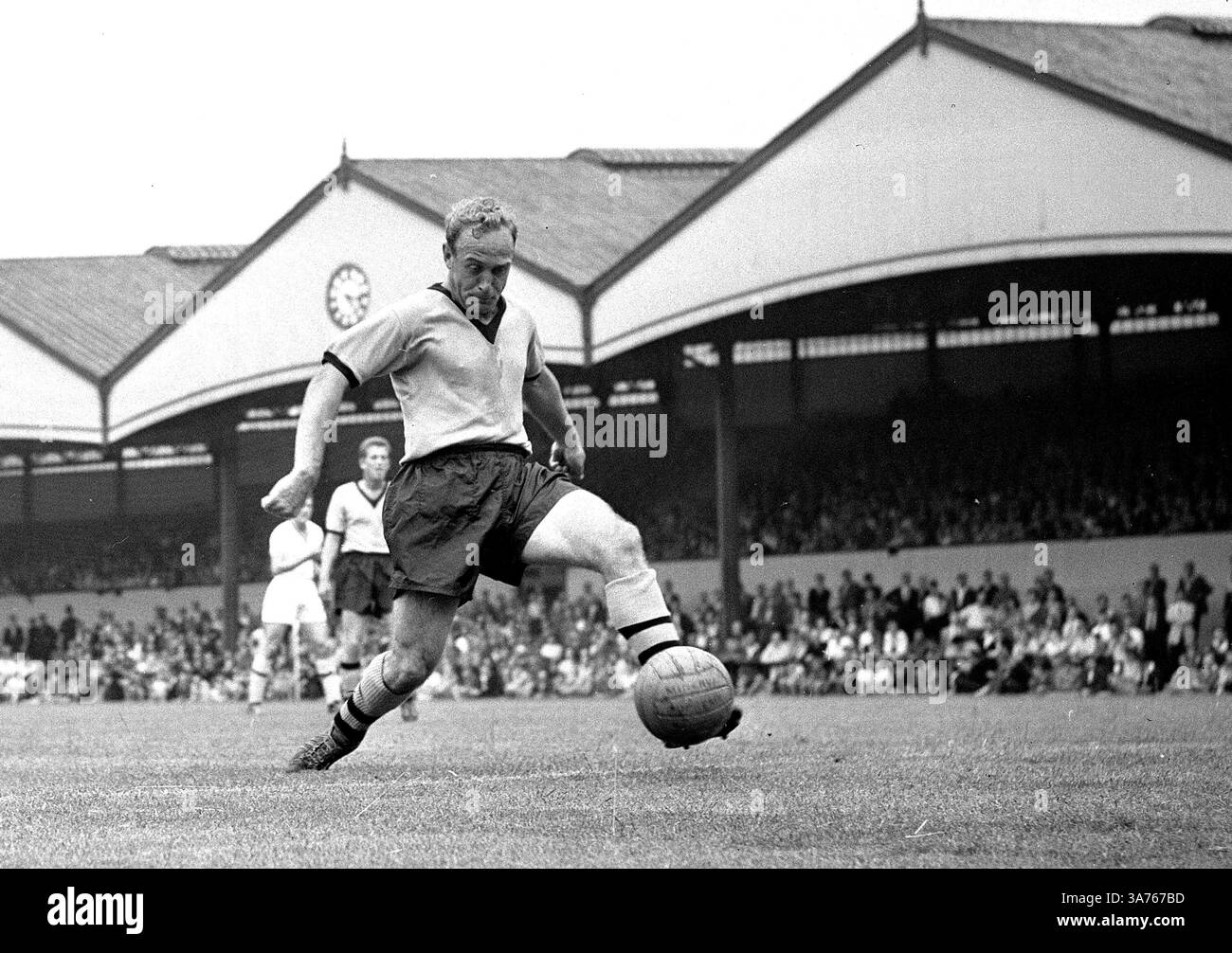England football legend Billy Wright playing his final game for Wolves ...