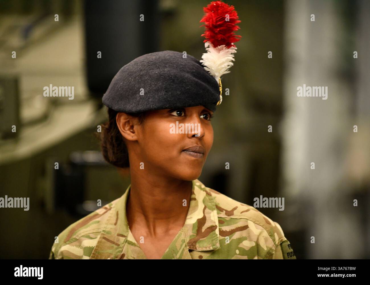 Female soldier of The 1st Battalion, Royal Regiment of Fusiliers Stock ...
