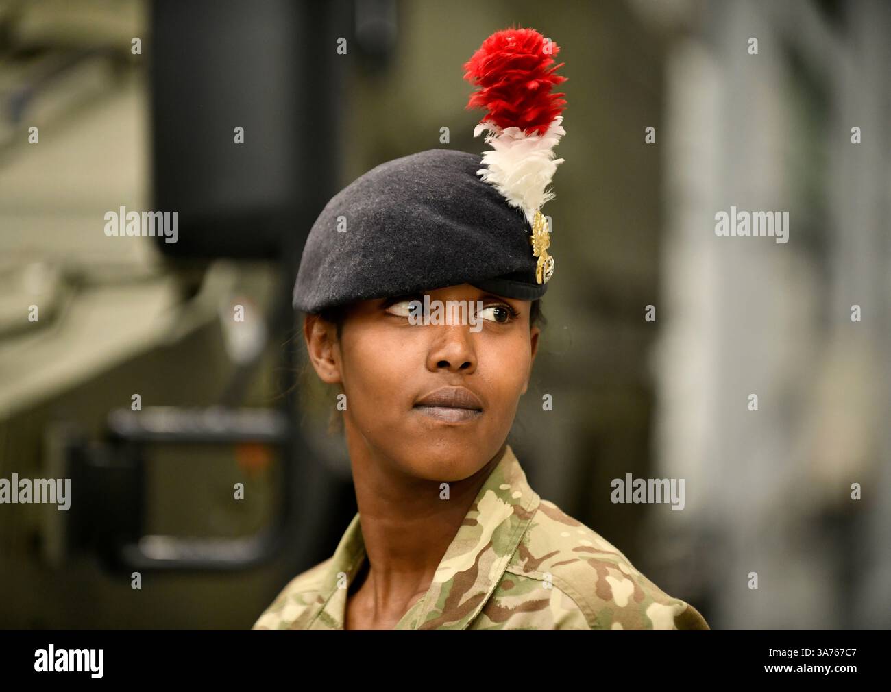 Female soldier of The 1st Battalion, Royal Regiment of Fusiliers Stock ...