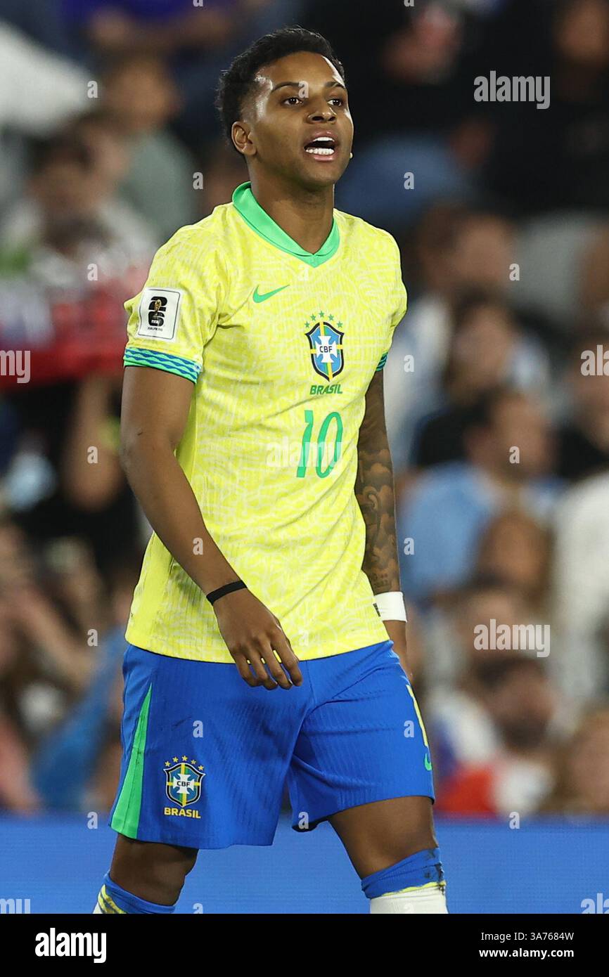 Brazil's Rodrygo reacts during the South American qualification ...