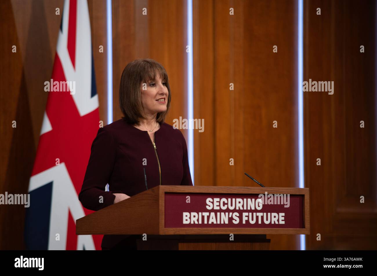 London, United Kingdom. 26th March 2025. Rachel Reeves outlines the ...