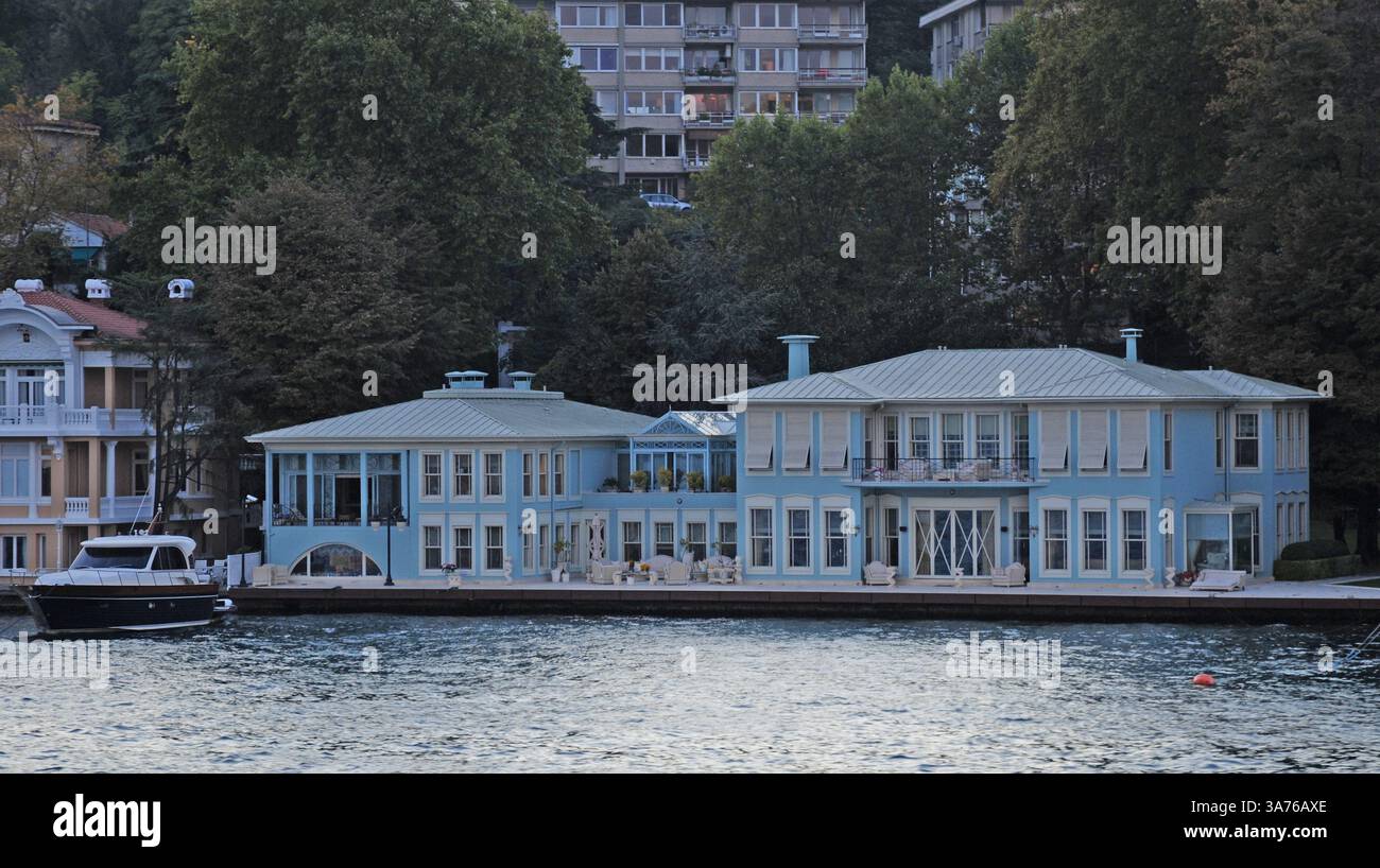 View of a historical mansion on the Bosphorus in Istanbul, Turkey Stock ...