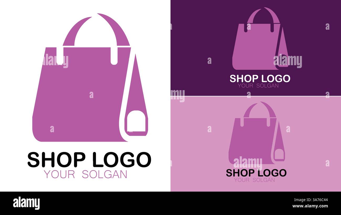 Shopping Bag Logo Design, Professional Retail Store Logo Design Stock ...