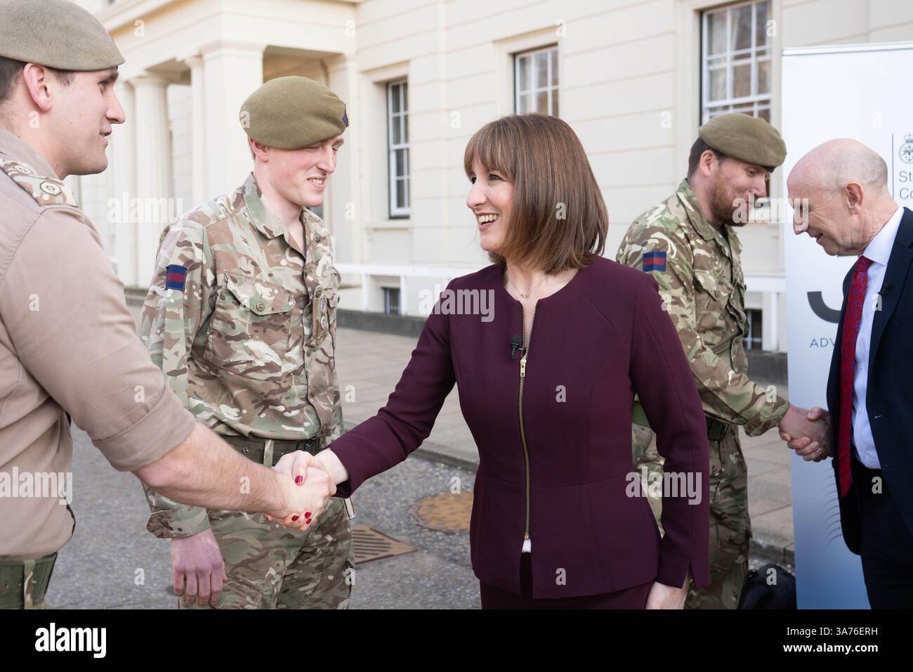 Chancellor of the Exchequer Rachel Reeves meeting military personnel ...