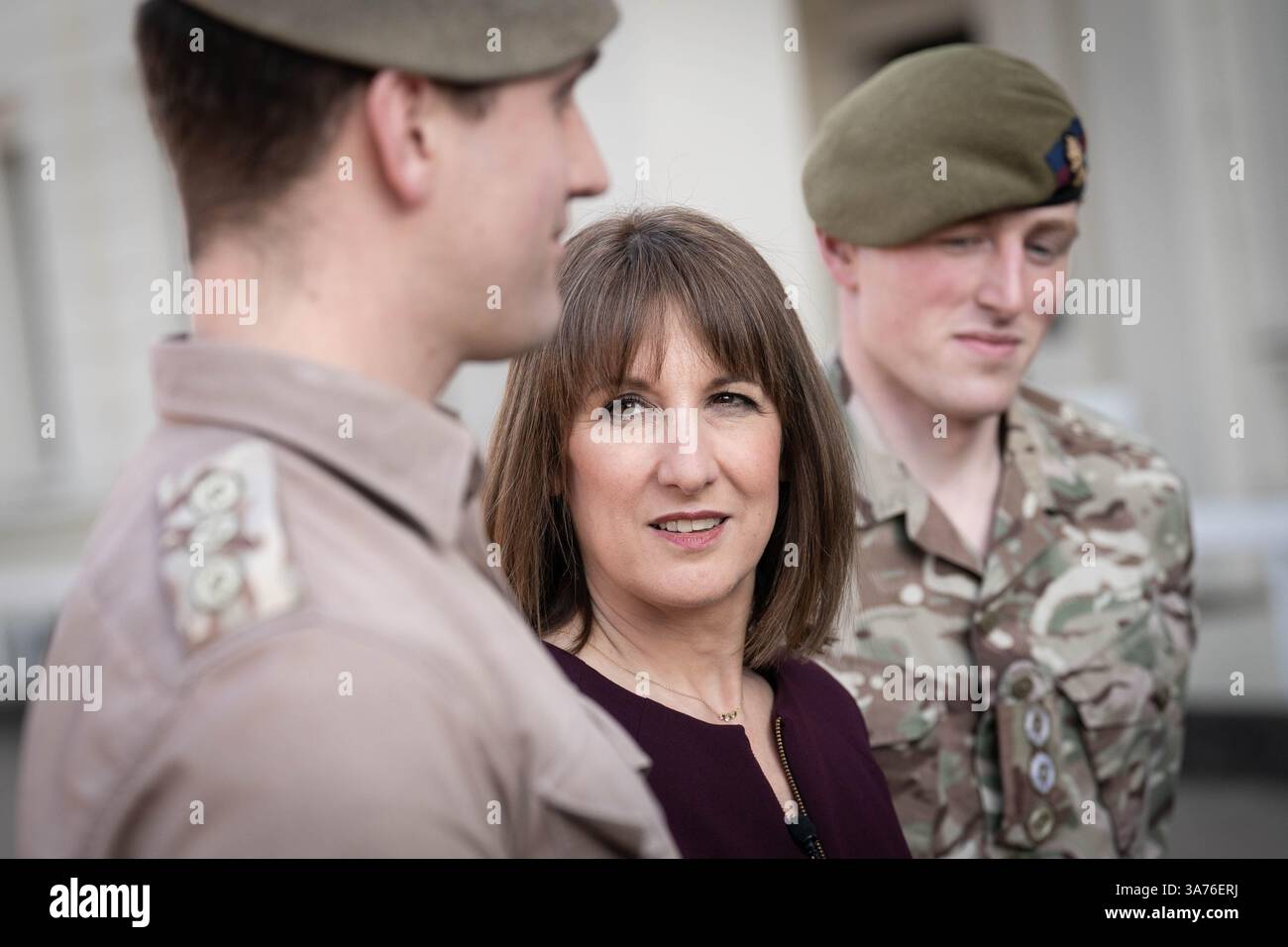 Chancellor of the Exchequer Rachel Reeves meeting military personnel ...