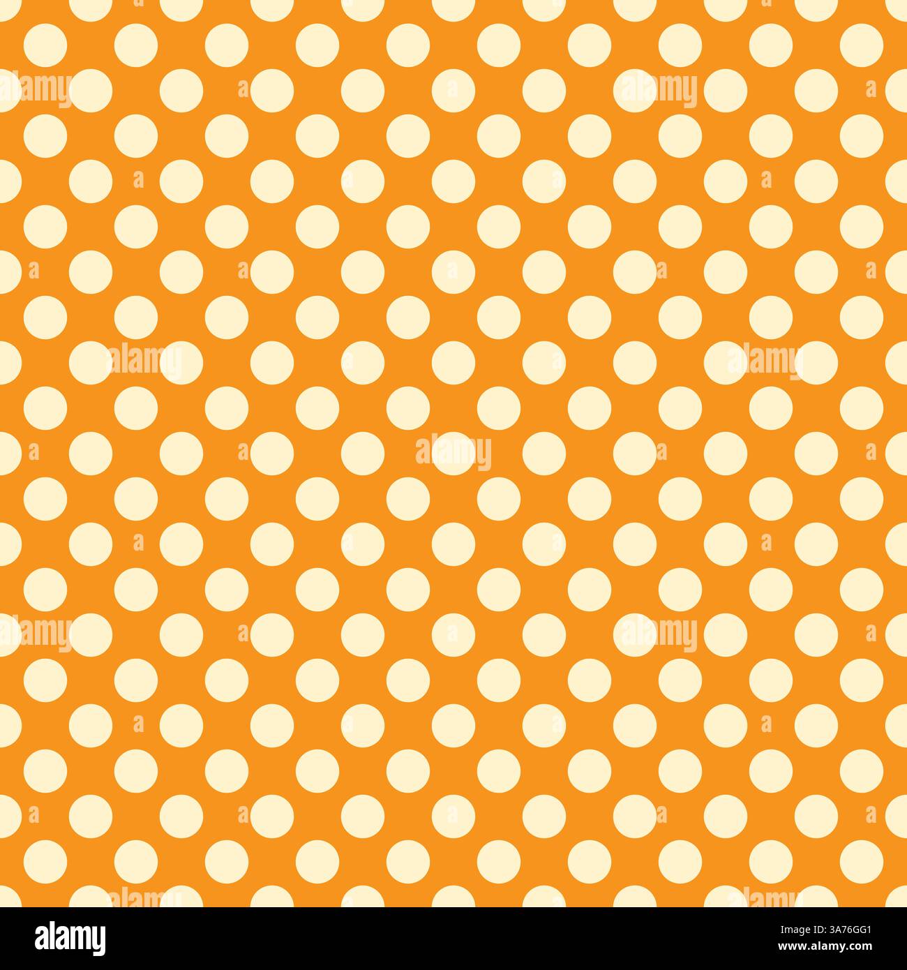 Beautiful Seamless vector light yellow polka dots for pattern on orange background, wallpaper ...