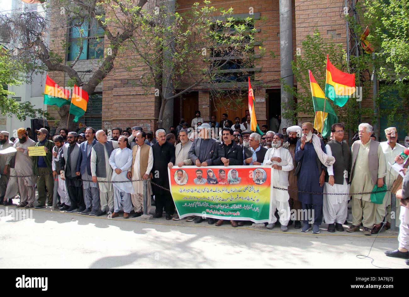 Members of Balochistan National Party (BNP) are holding protest ...