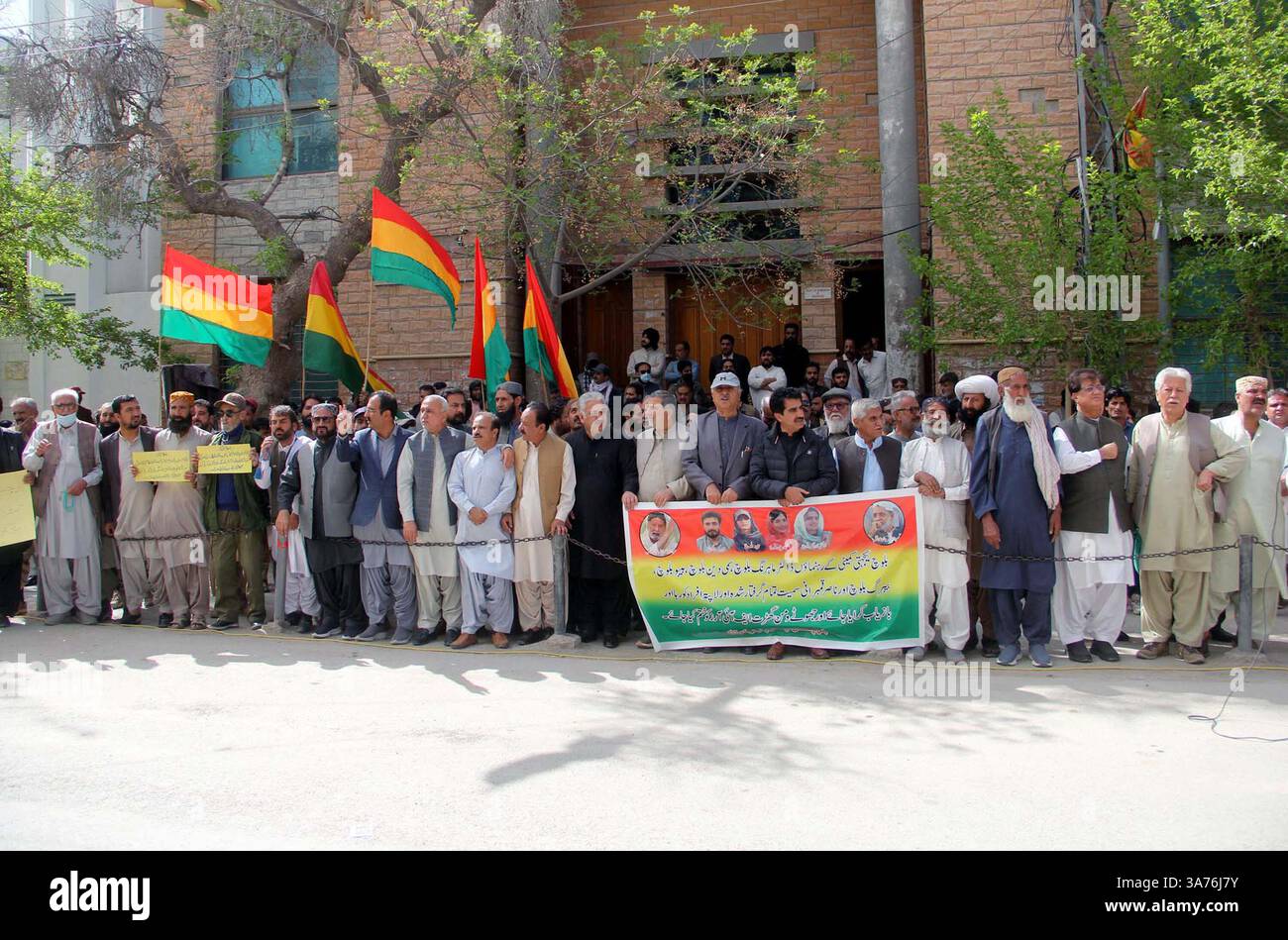 Members of Balochistan National Party (BNP) are holding protest ...