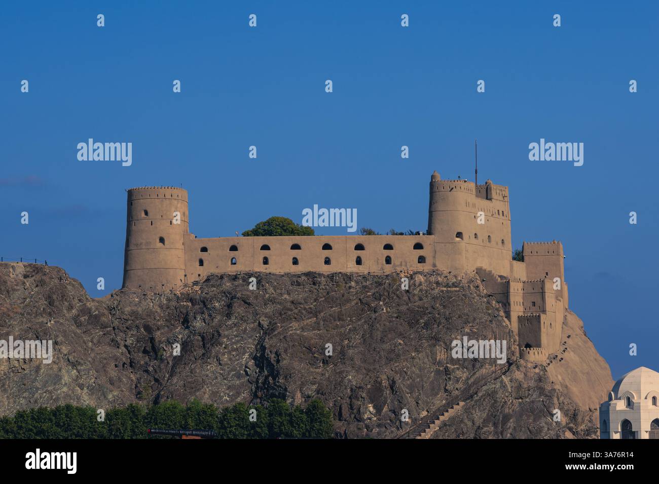 Muscat, Oman. February 08, 2025. View of Al Jalali Fort, a fort in the ...