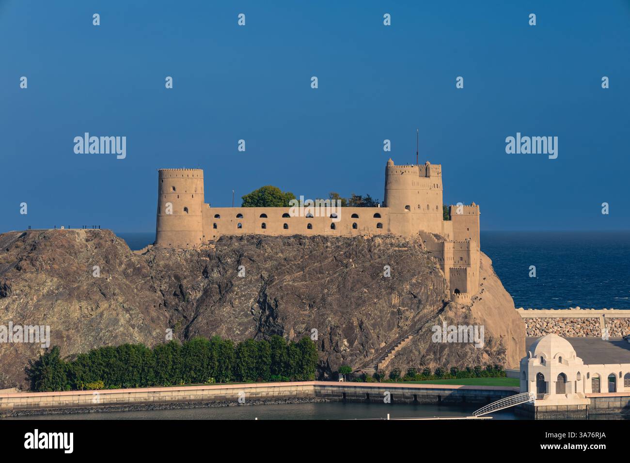 Muscat, Oman. February 08, 2025. View of Al Jalali Fort, a fort in the ...