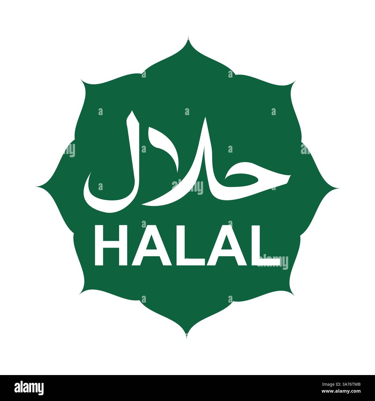 Halal food certified icon, green halal icon vector, halal label, tag ...