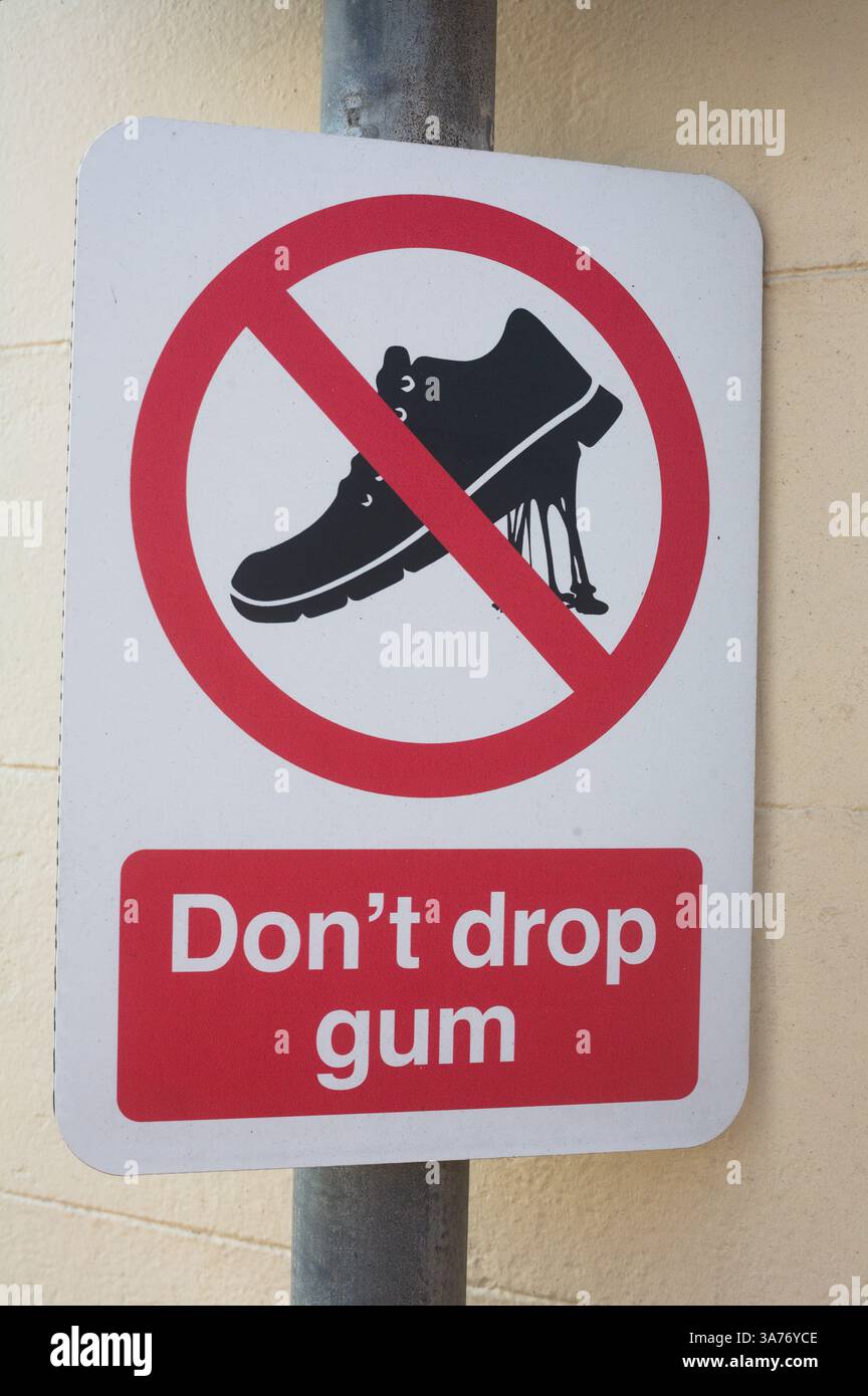 sign for pedestrians in Comber County Down saying not to drop bubble ...