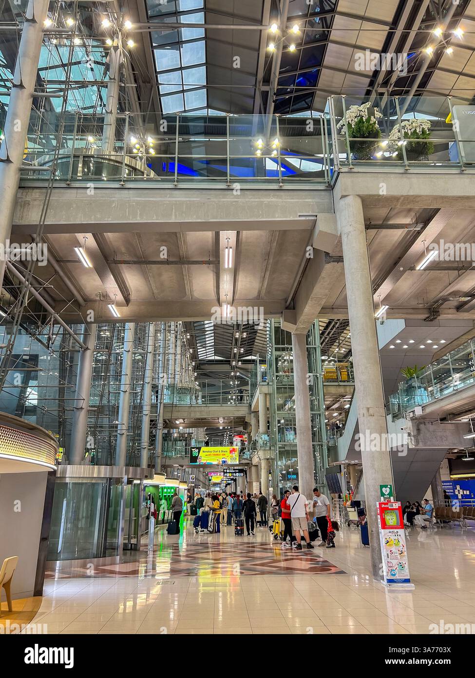 Doha, Qatar, Wide Angle View, Inside Hamad International Airport ...