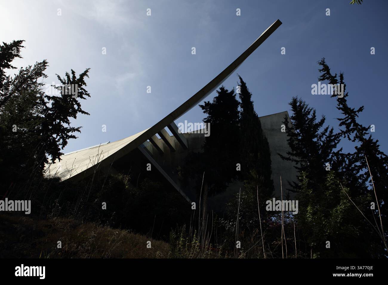 Architectural feature, end of the triangular building where the main ...