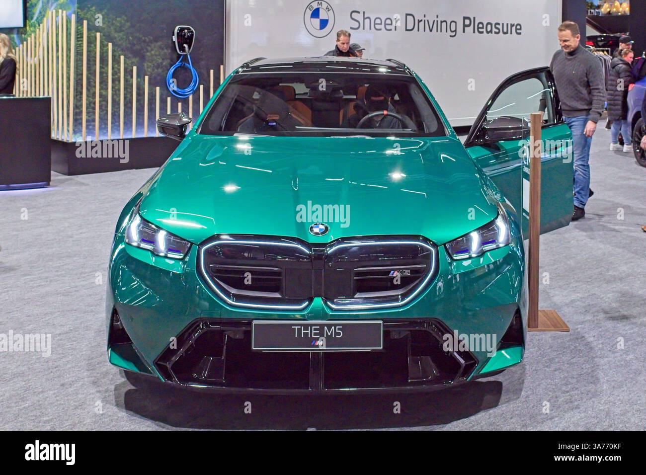 Pasila, Helsinki, Finland – March 14. 2025: BMW M5 Touring car at AUTO ...