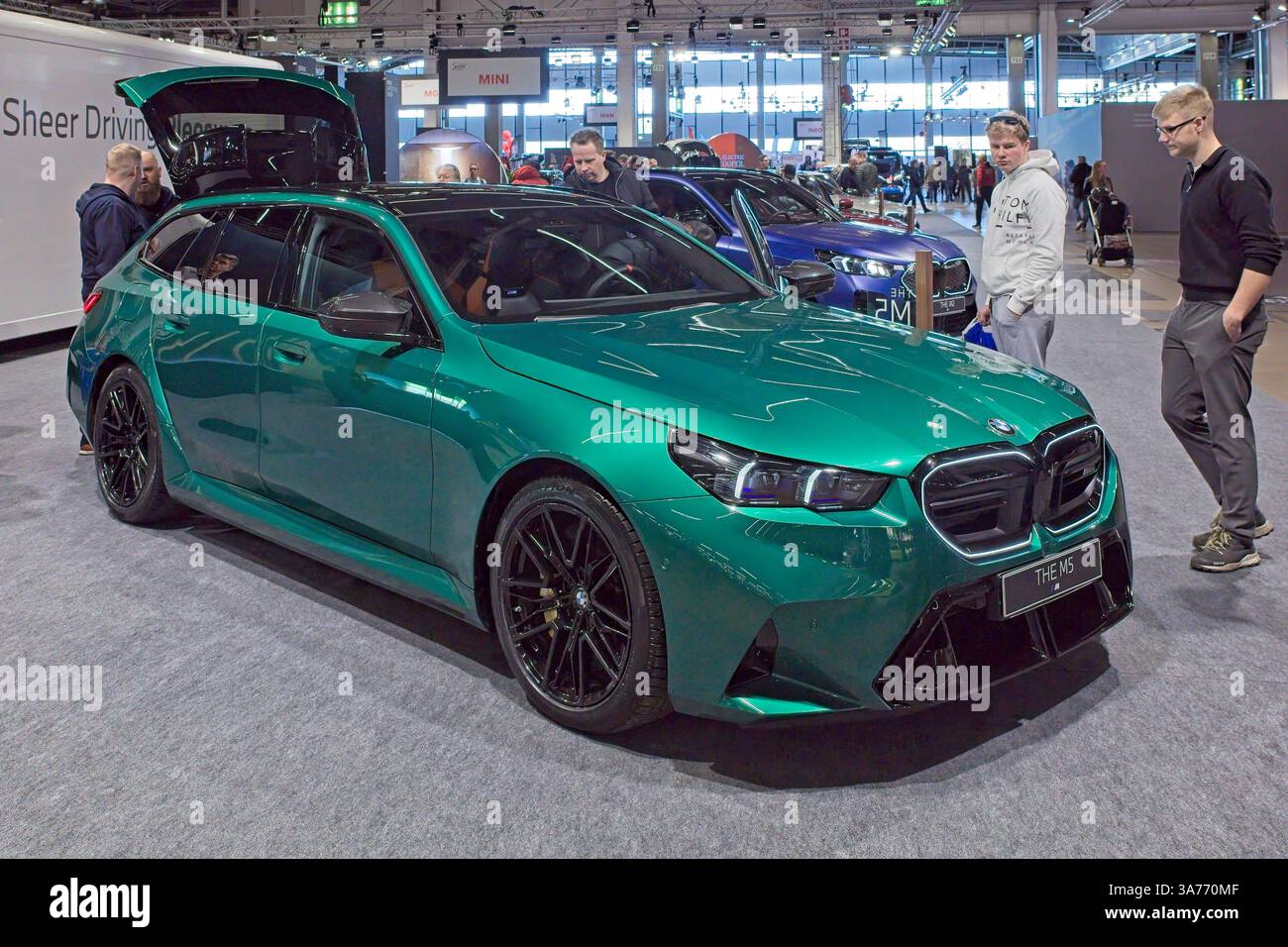 Pasila, Helsinki, Finland – March 14. 2025: BMW M5 Touring car at AUTO ...