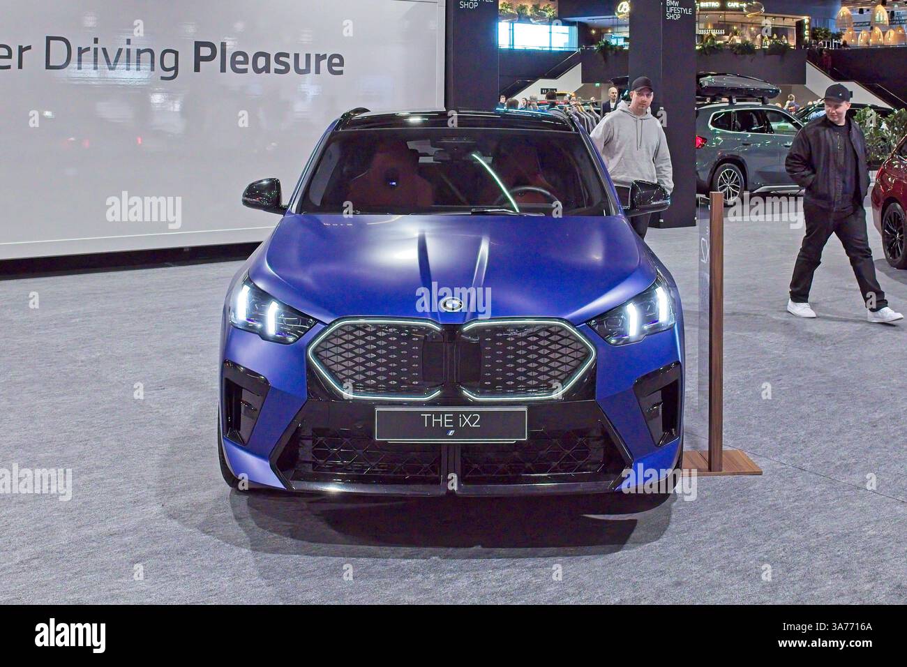 Pasila, Helsinki, Finland – March 14. 2025: BMW iX2 car at AUTO 25 and ...