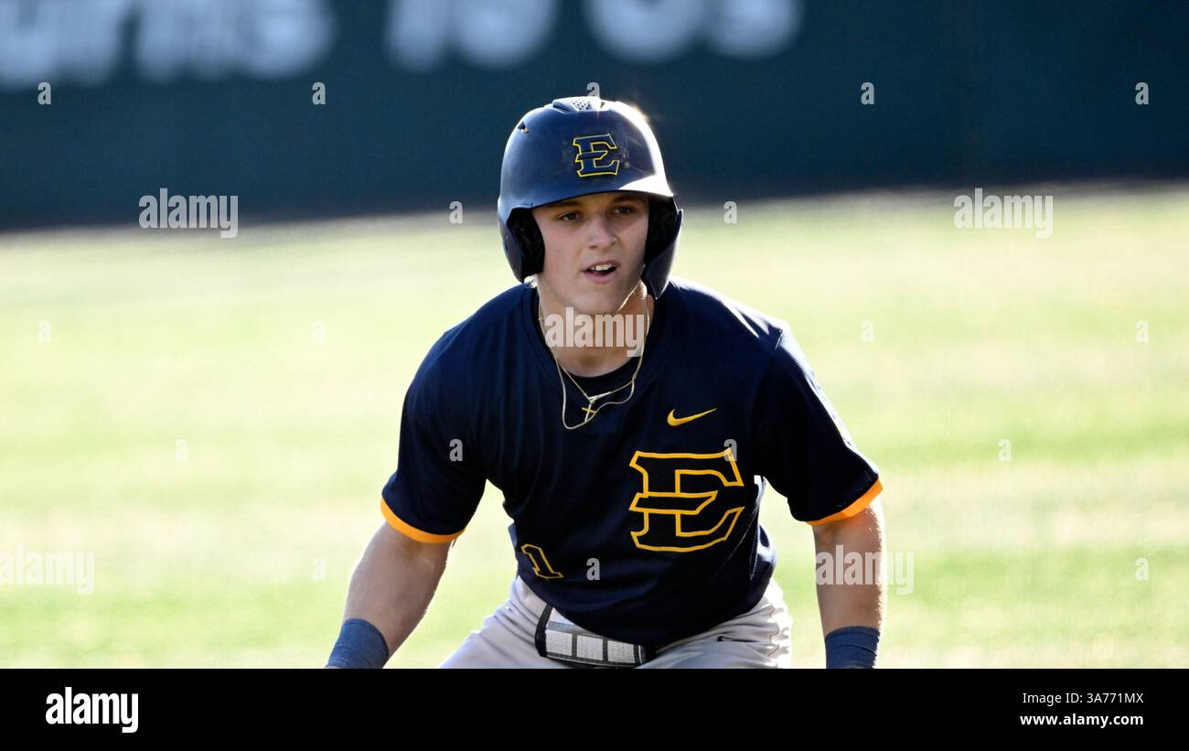 East Tennessee outfielder Jamie Palmese (1) plays Tennessee in an NCAA ...