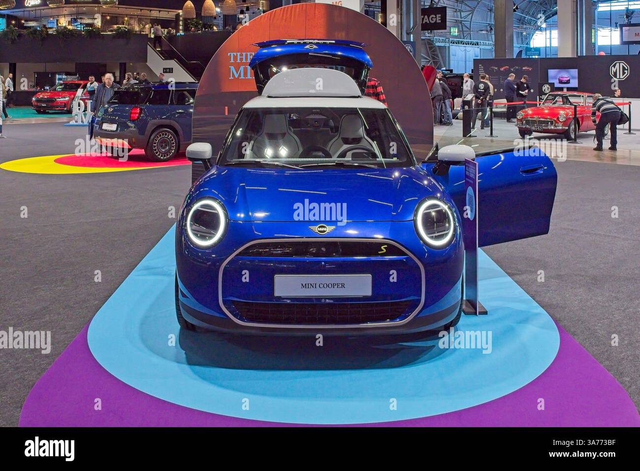 Pasila, Helsinki, Finland – March 14. 2025: Mini Cooper electric car at ...