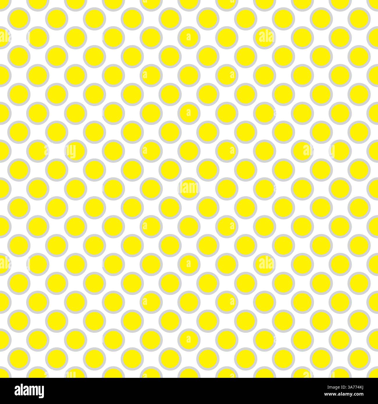 Seamless vector yellow dots pattern with grey border on white ...
