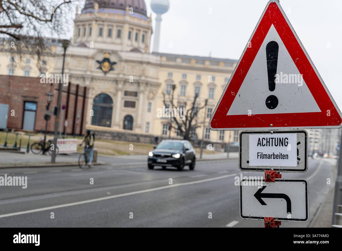 Berlin, Germany - March 24, 2025: A warning sign with the note ...