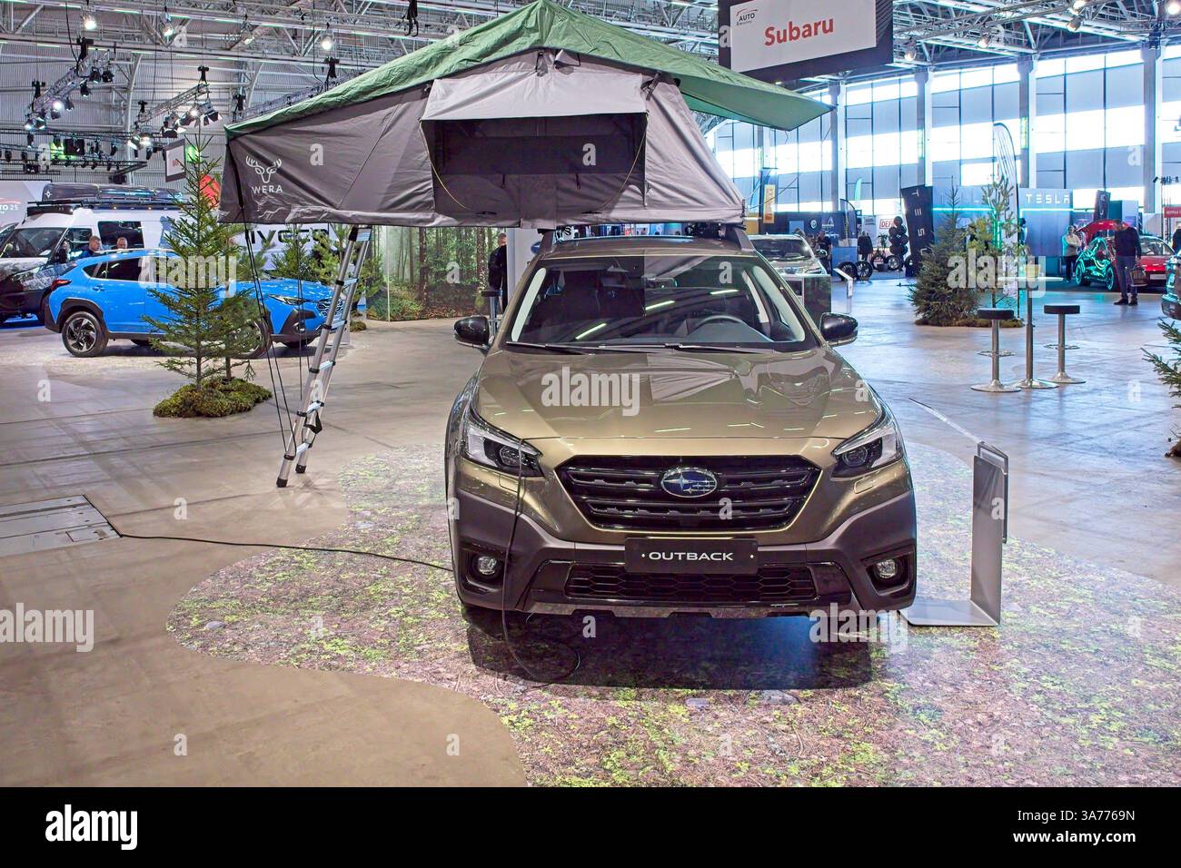 Pasila, Helsinki, Finland – March 14. 2025: Subaru Outback car at AUTO ...