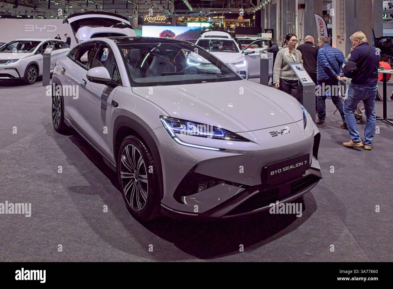 Pasila, Helsinki, Finland – March 14. 2025: Byd Sealion 7 electric car ...