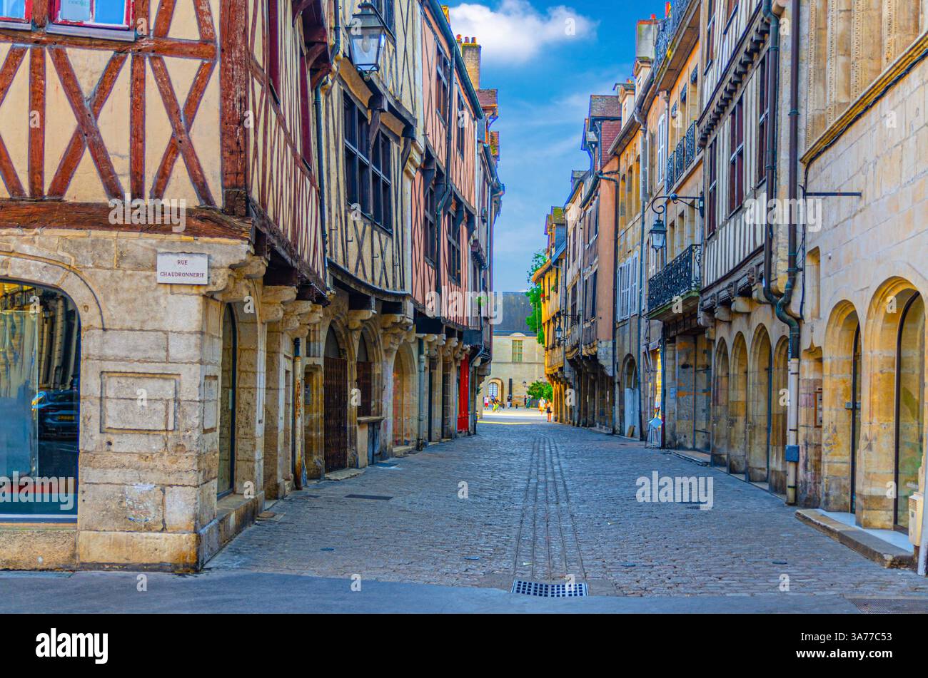 Old medieval houses buildings on Rue Verrerie pedestrian street in ...