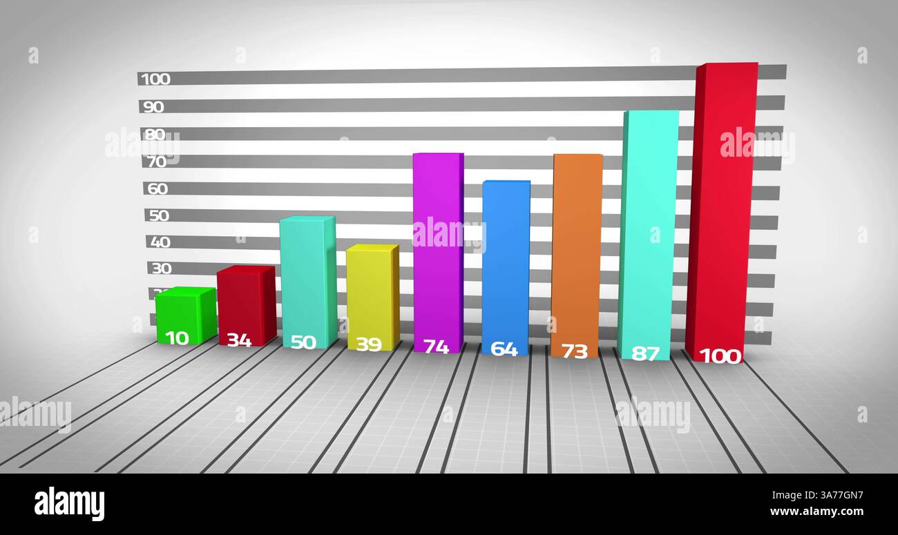Digital image of statistical data processing against grey background ...
