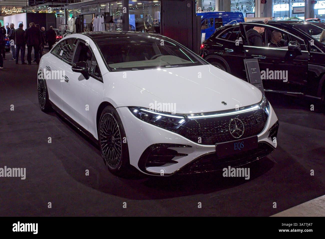 Pasila, Helsinki, Finland – March 14. 2025: Mercedes-Benz EQS 450 ...