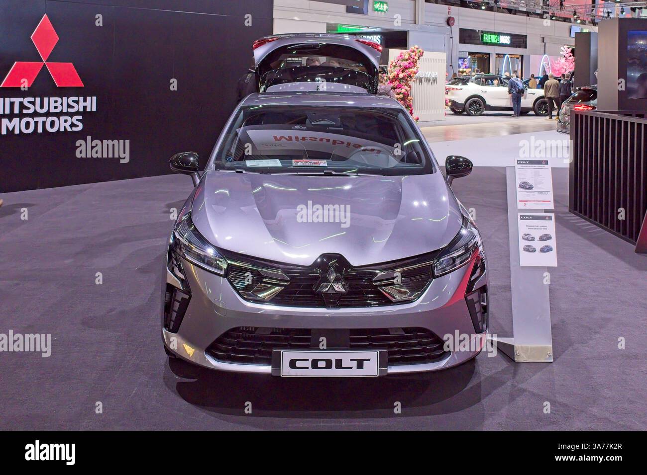 Pasila, Helsinki, Finland – March 14. 2025: Mitsubishi Colt 1.0 MPI-T Intense MT car at AUTO 25 ...