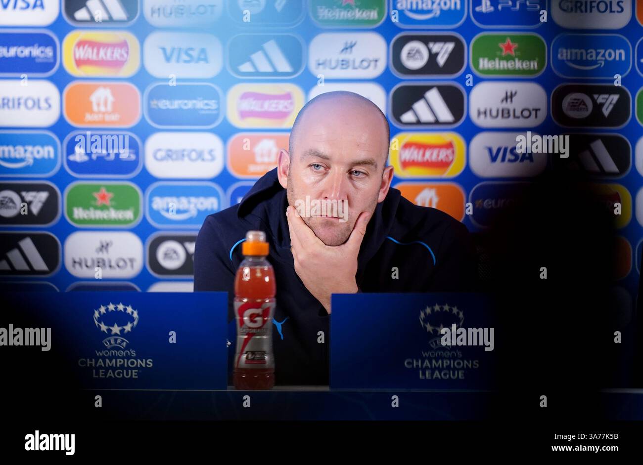 Manchester City interim manager Nick Cushing during a press conference ...