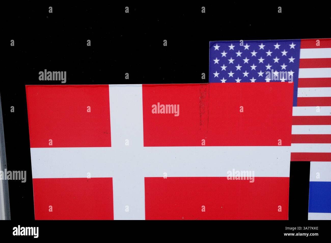 Copenhagen/ DenmarK/26 march 2025/ American flag stars and stribes and ...