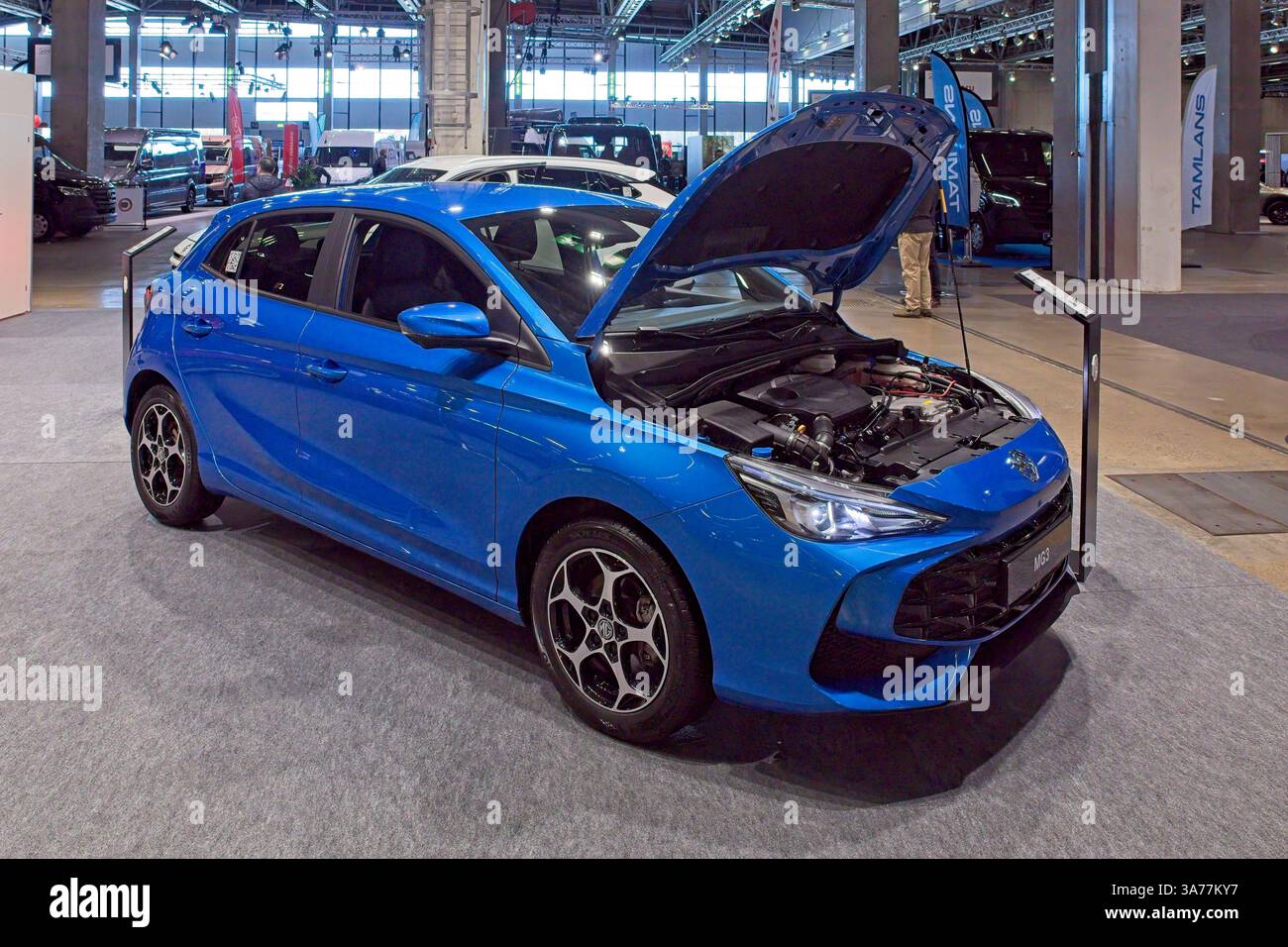 Pasila, Helsinki, Finland – March 14. 2025: MG3 Hybrid+ car at AUTO 25 ...
