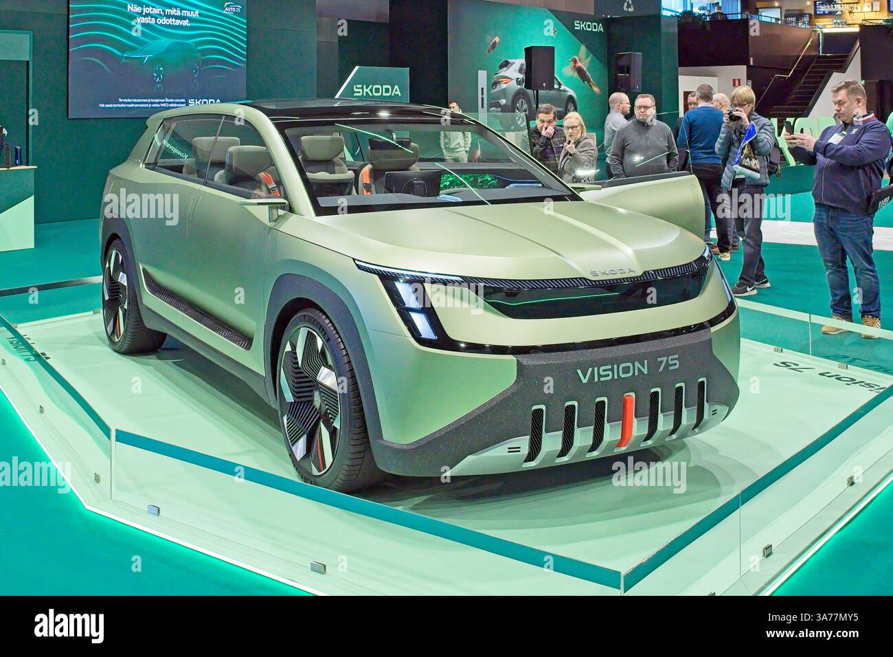 Pasila, Helsinki, Finland – March 14. 2025: Skoda Vision 7S car at AUTO ...