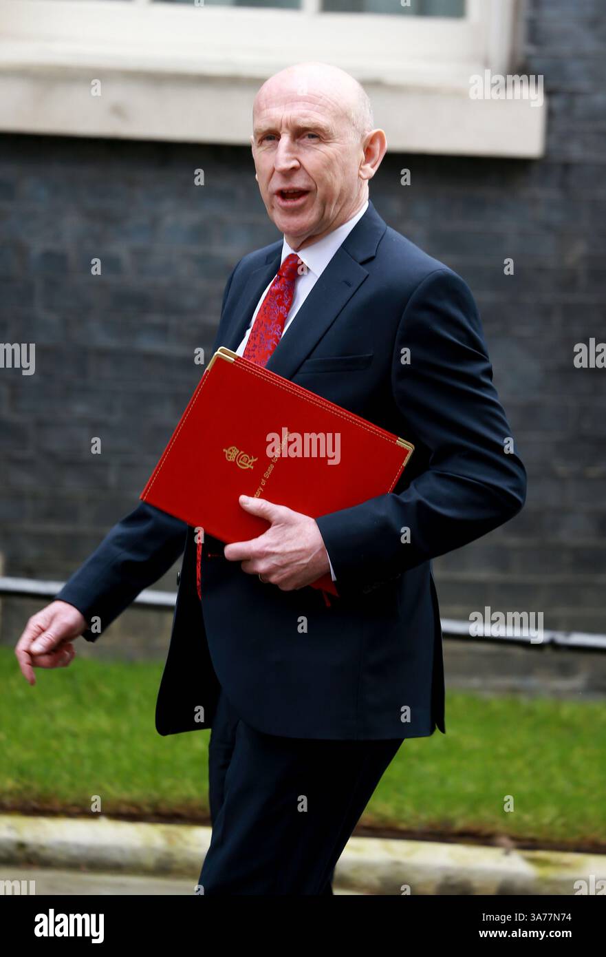 John Healey, UK defence secretary leaves 10 Downing Street after attending a cabinet meeting on ...
