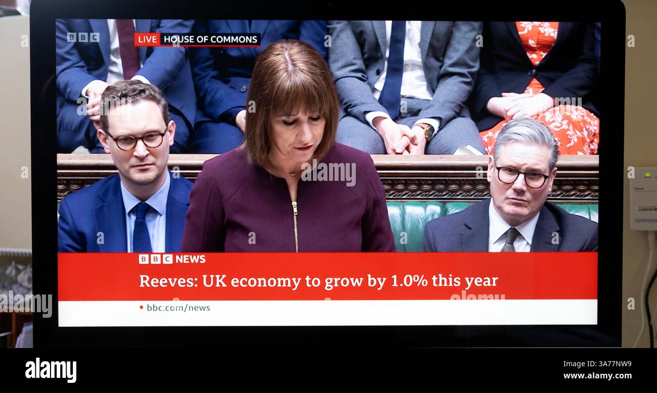 'Reeves: UK economy to grow by 1.0% this year'. Rachel Reeves ...