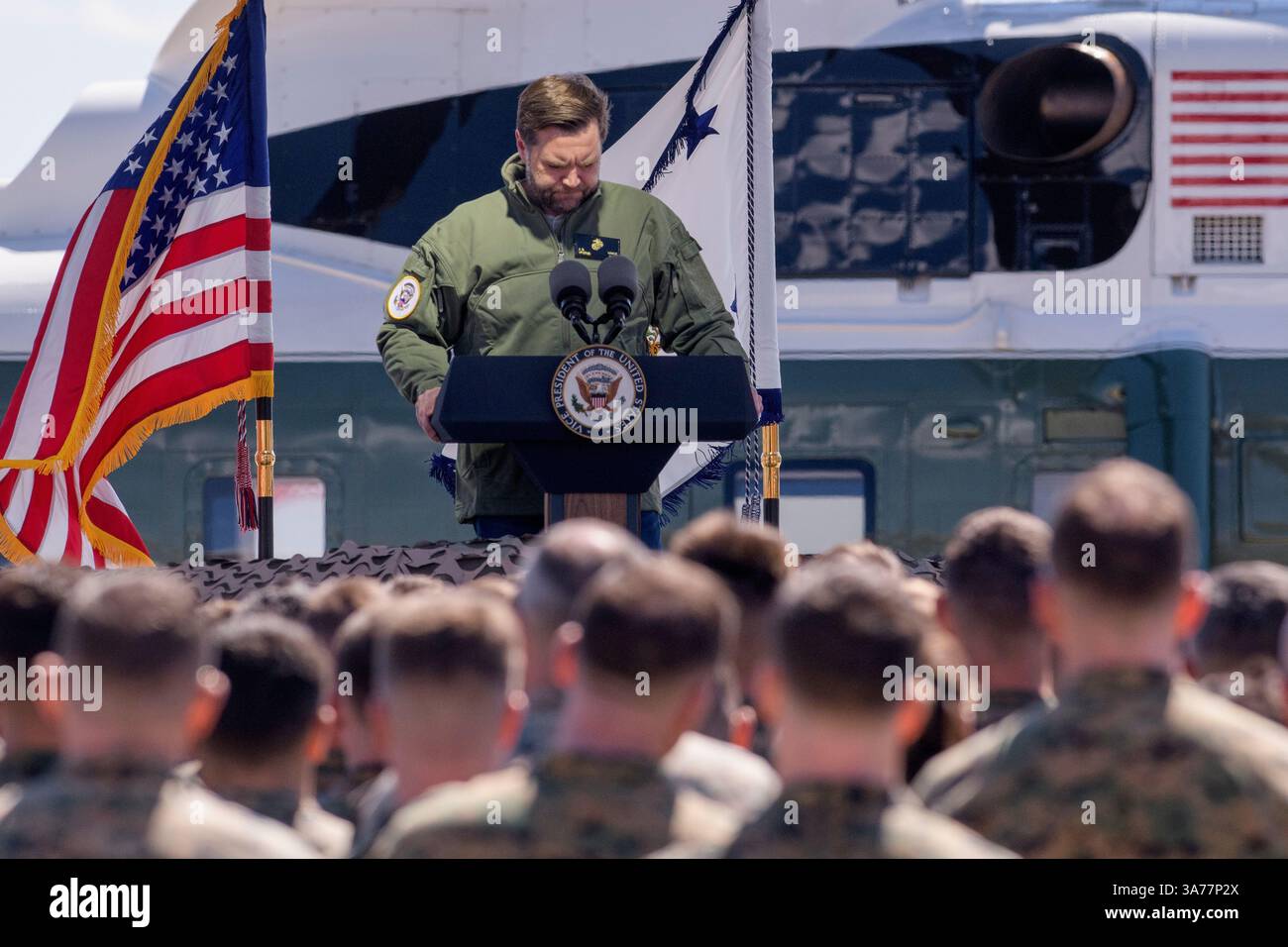 Vice President JD Vance speaks at Marine Corps Air Station Quantico ...