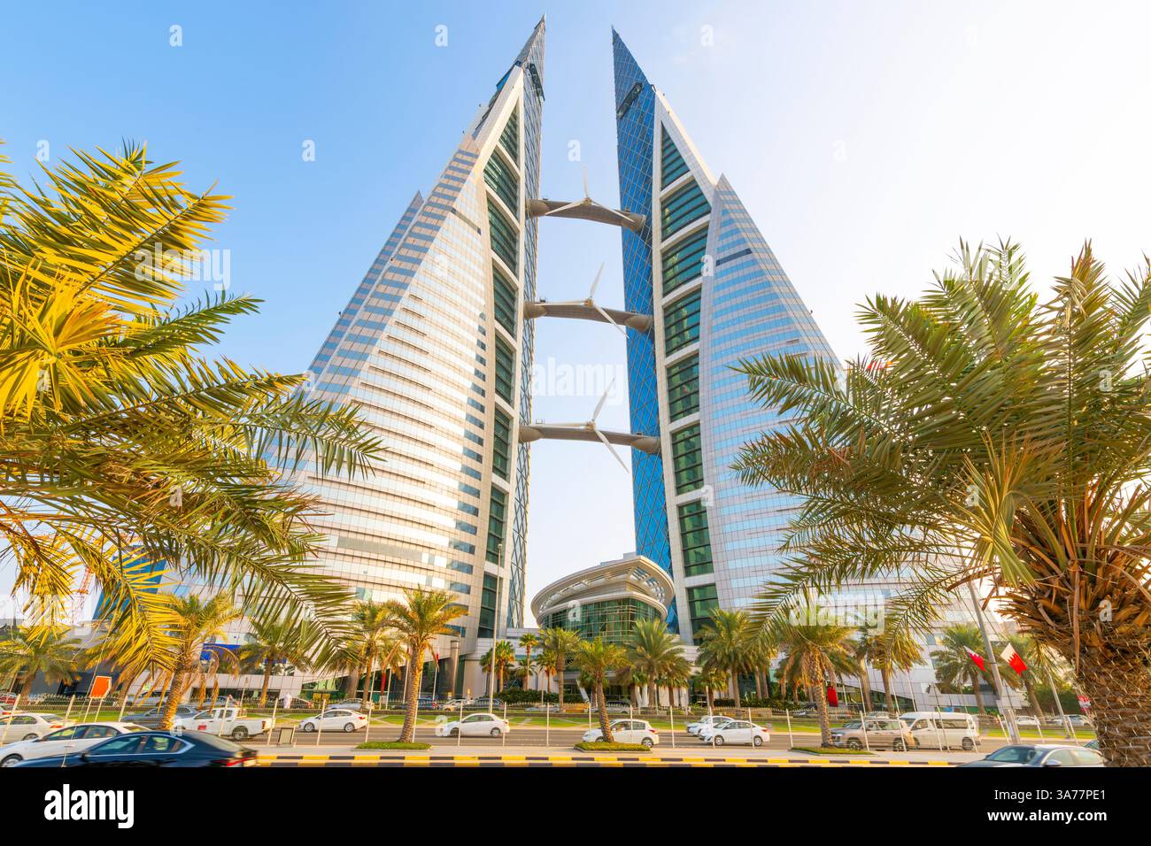The environmentally friendly Bahrain World Trade Center curved twin ...