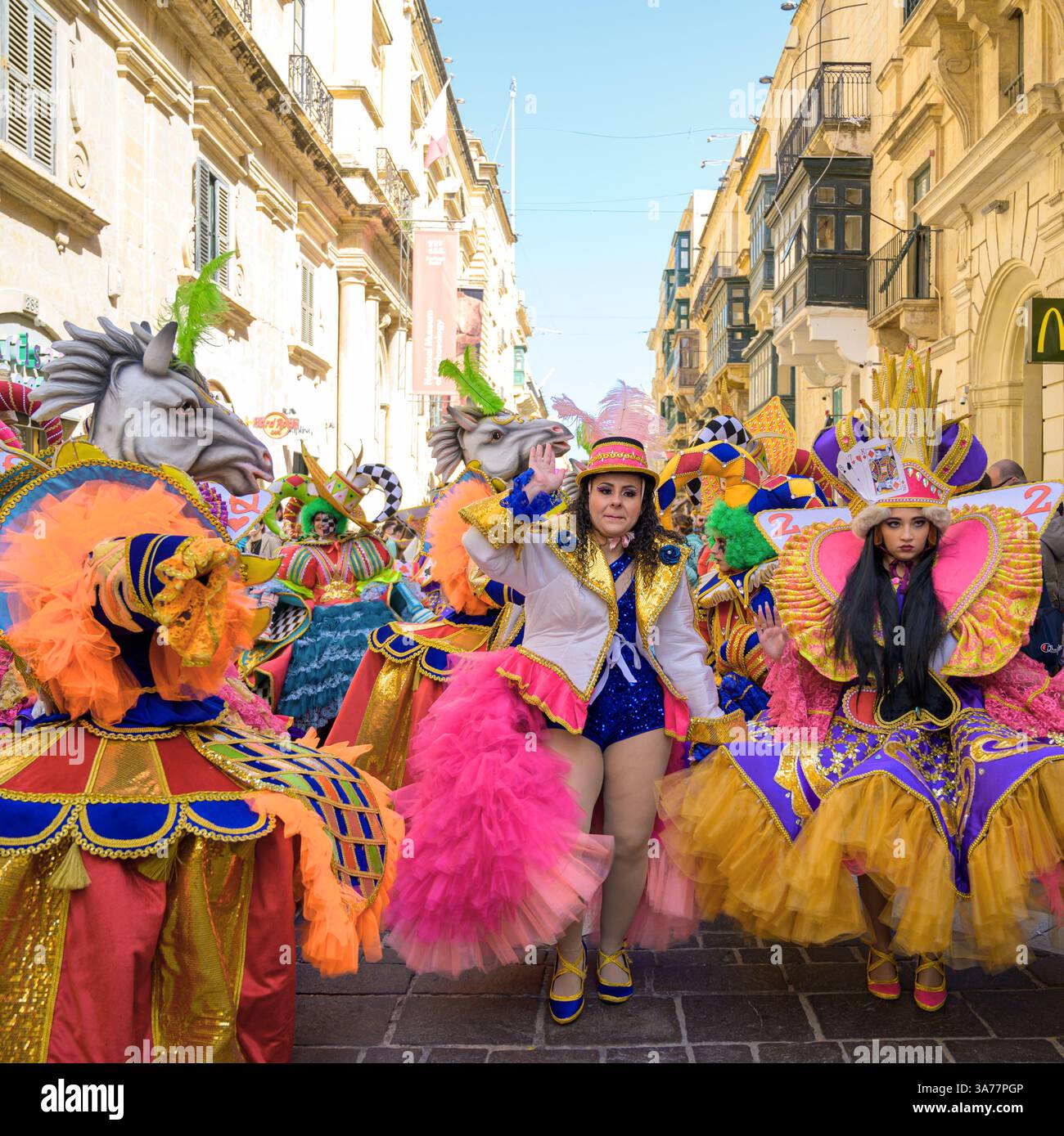 Il-Karnival ta' Malta, traditional Malta Carnival Street parade with ...
