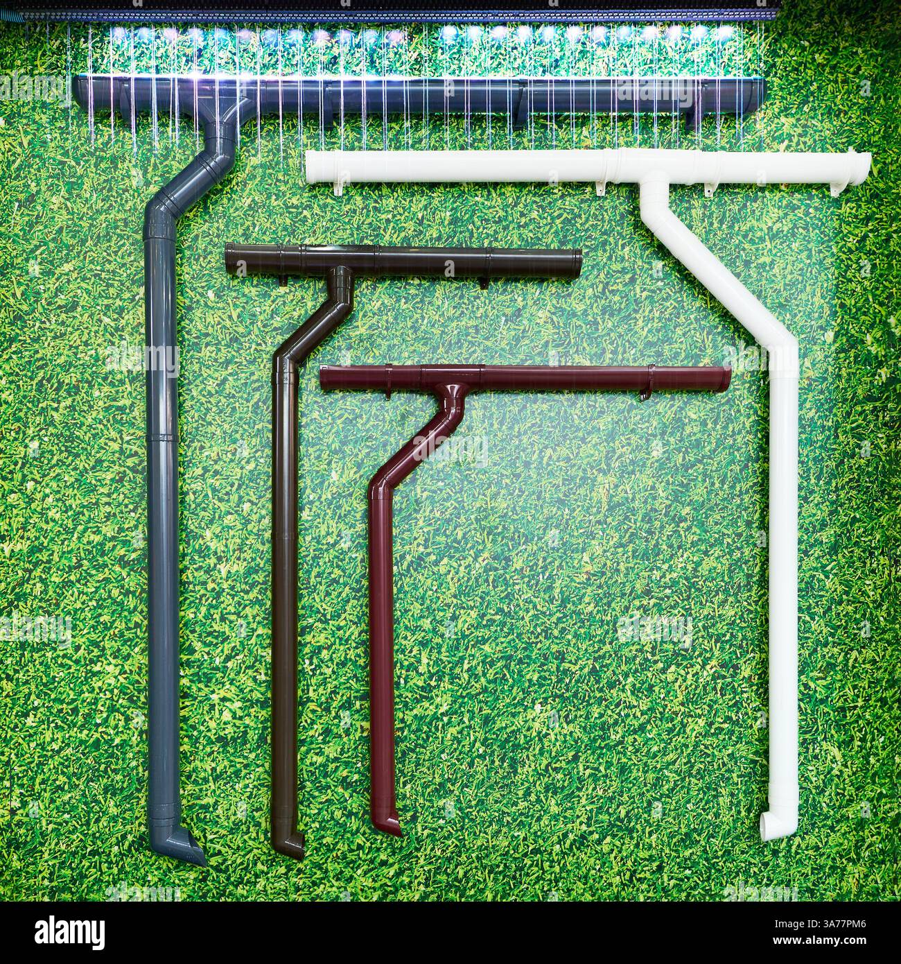 Gutter pipes on exhibition in a store Stock Photo - Alamy